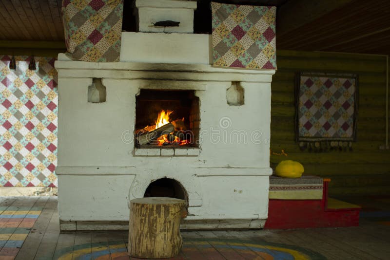 Old Russian Oven With A Tong And A Shovel For Bread Stock Image - Image ...