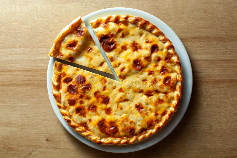 Traditional Russian Pie with Golden Crust Stock Photo - Image of view ...