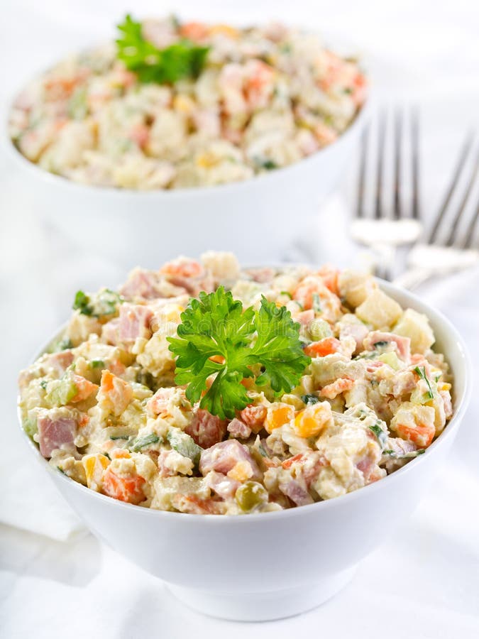 Traditional russian salad stock image. Image of closeup - 36487055