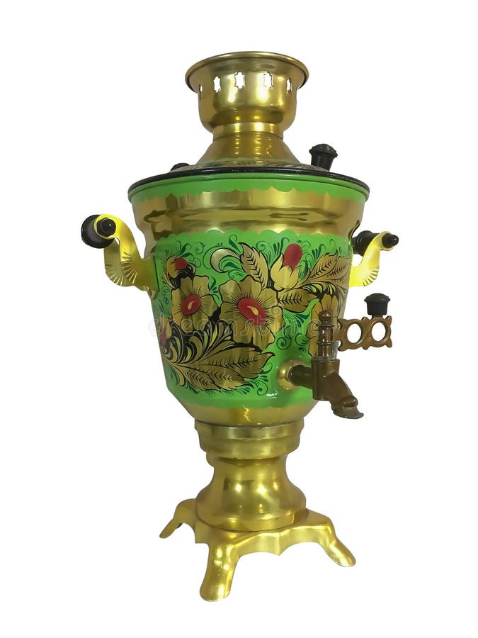 Traditional Russian Samovar Isolated on White Stock Image - Image of ...