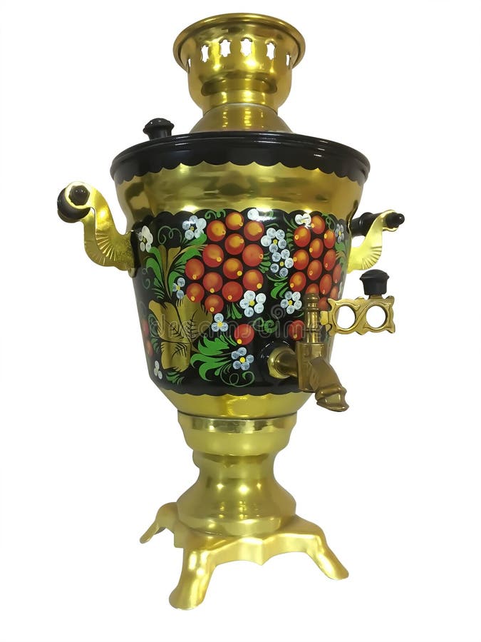 Traditional Russian Samovar Isolated on White Stock Photo - Image of ...