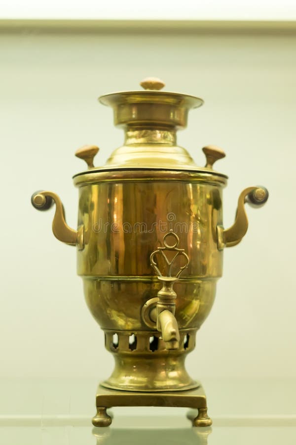 Traditional Russian Samovar on Shelf Stock Photo - Image of russian ...