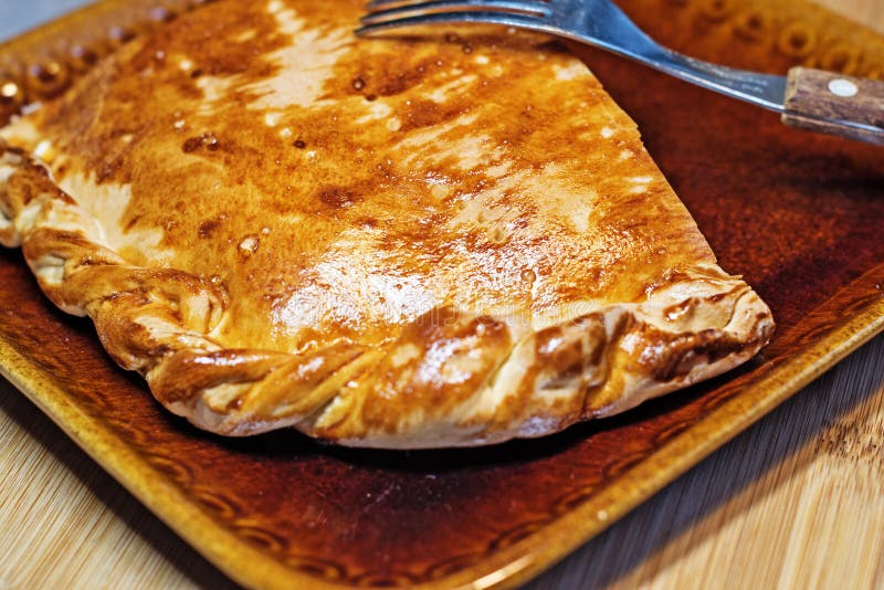 Traditional Russian Vegetarian Pie with Cabbage Stock Photo - Image of ...