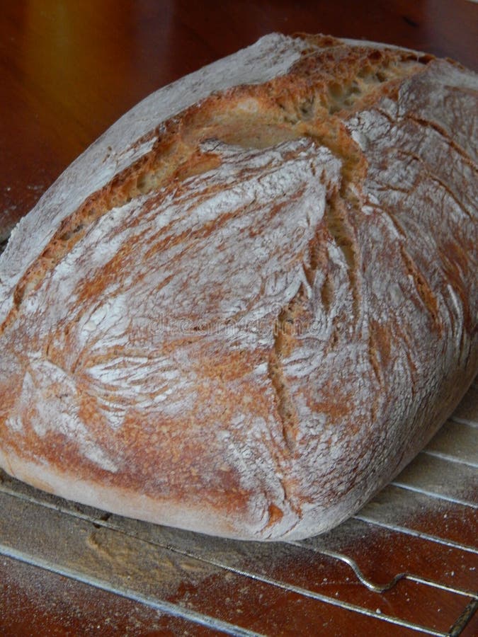 Traditional Rustic Bread with Crust Stock Photo - Image of flour, crust ...
