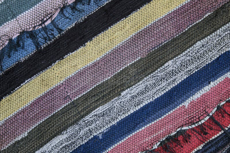 Traditional Rustic Carpet with a Striped Pattern. Stock Photo - Image ...