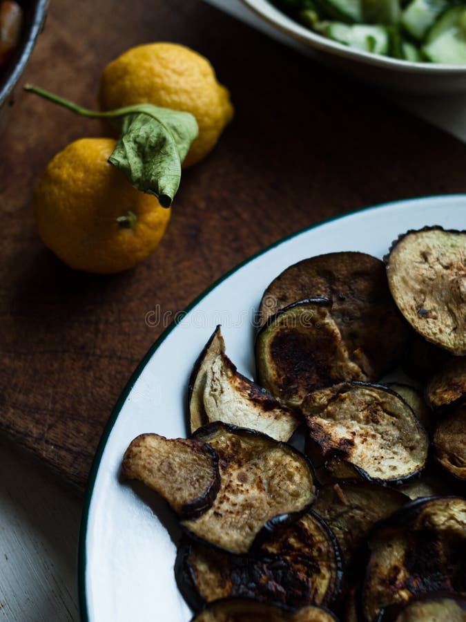 Traditional Rustic Food on Plates and Table Stock Image - Image of ...