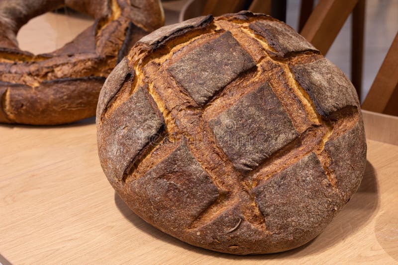 Traditional Rustic Italian Loaf of Bread â€œPane Altamura Stock Photo ...