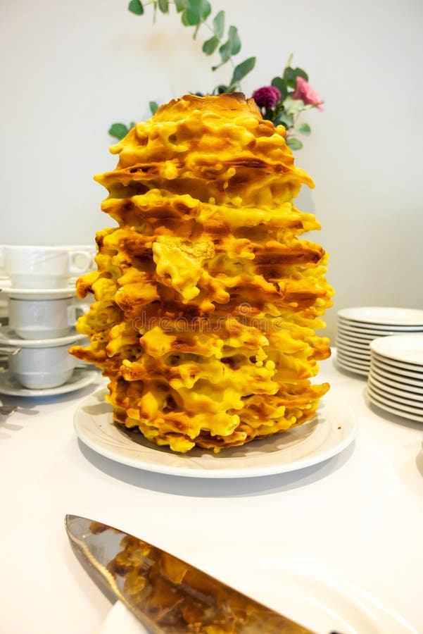 Traditional Sakotis ( Sekacz ) a Polish Tree Cake or Spit Cake Cooked ...