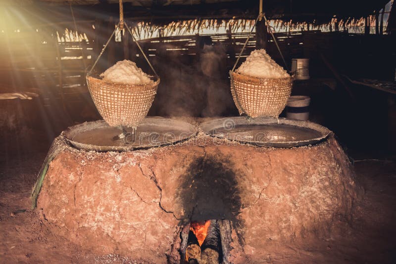 Traditional Salt Making at Boklua District, Nan Province Stock Image ...