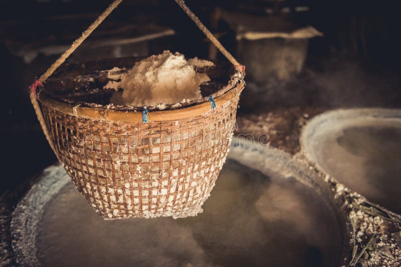 Traditional Salt Making at Boklua District, Nan Province Stock Photo ...