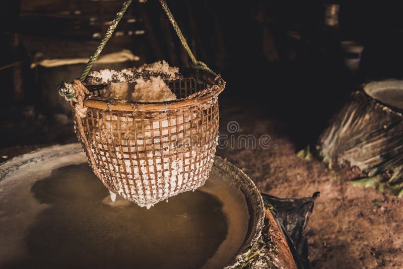 Traditional Salt Making at Boklua District, Nan Province Stock Photo ...