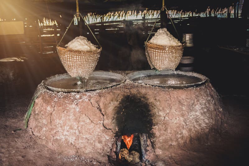 Traditional Salt Making at Boklua District, Nan Province Stock Image ...
