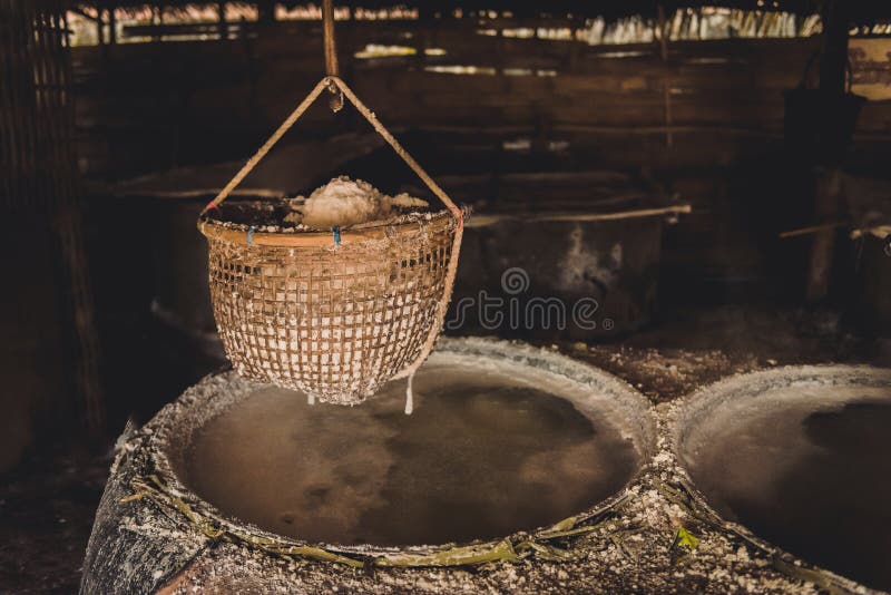Traditional Salt Making at Boklua District, Nan Province Stock Photo ...