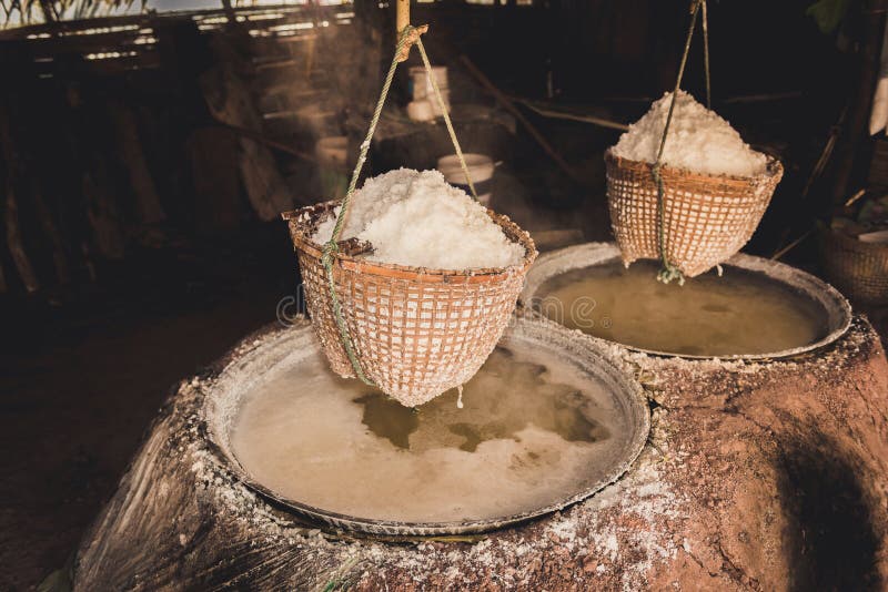 Traditional Salt Making at Boklua District, Nan Province Stock Image ...