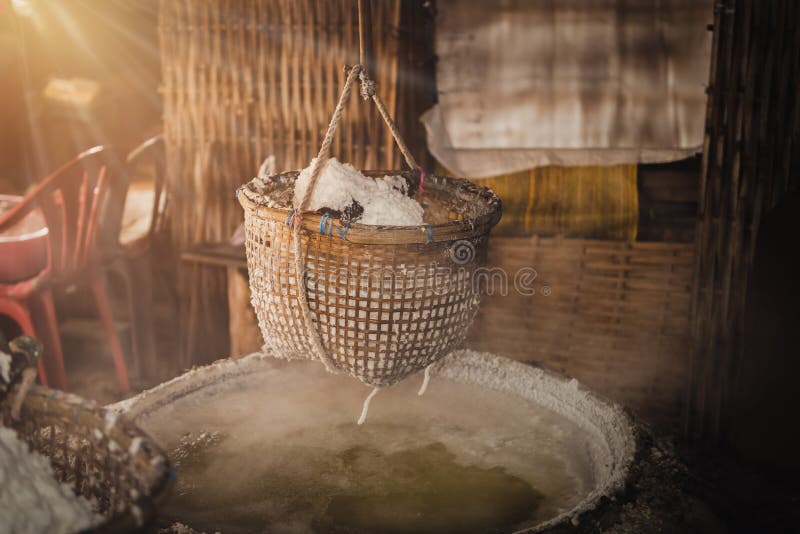 Traditional Salt Making at Boklua District, Nan Province Stock Image ...