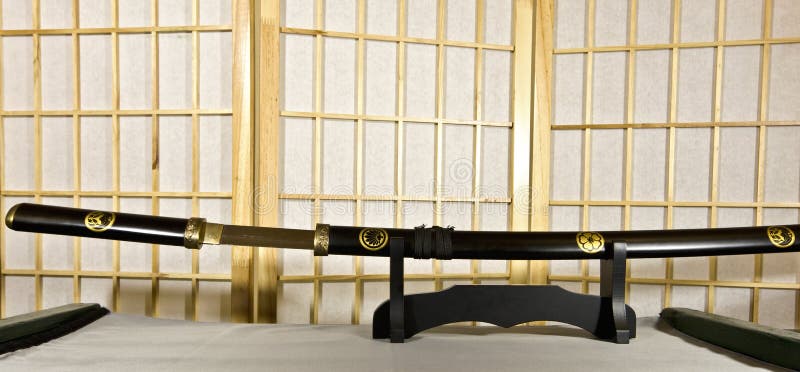 Decor of Samurai Sword. Sepia Stock Photo - Image of masterpiece ...