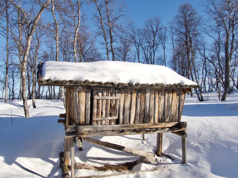 Traditional Sapmi Cabin in Arjeplog Stock Photo - Image of cloud ...