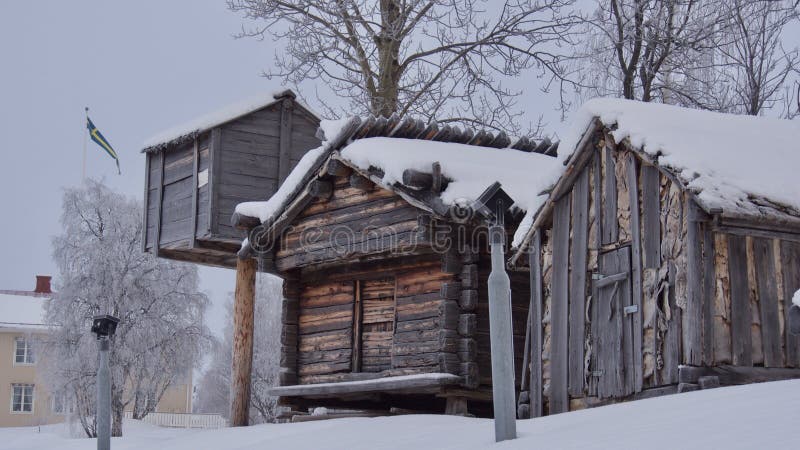 Traditional Sapmi Cabin in Arjeplog Stock Image - Image of historic ...