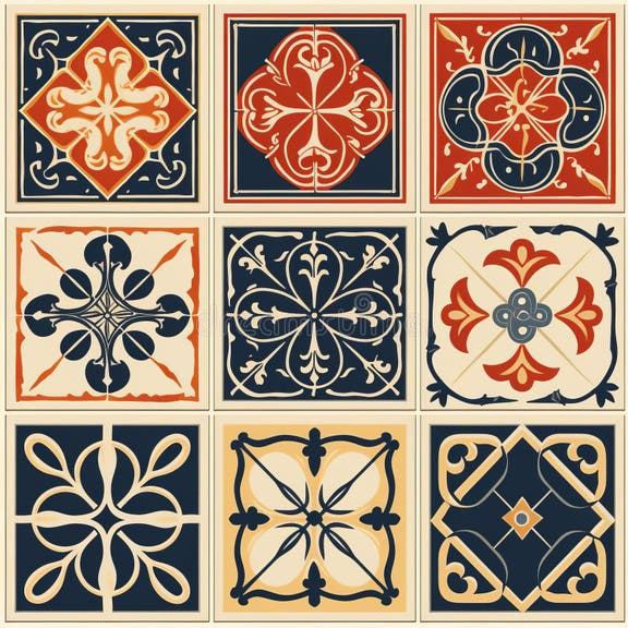 Traditional Scottish Ale Inspired Repeating Tile Pattern Designs Stock ...