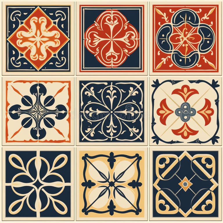Traditional Scottish Ale Inspired Repeating Tile Pattern Designs Stock ...