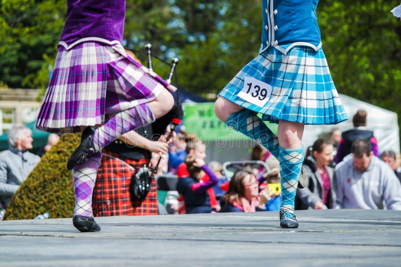 Traditional Scottish Highland Dancing Stock Photo - Image of castle ...