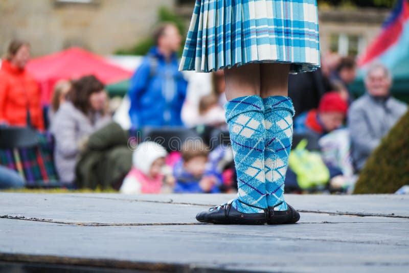 Traditional Scottish Highland Dancing in Kilts Stock Image - Image of ...