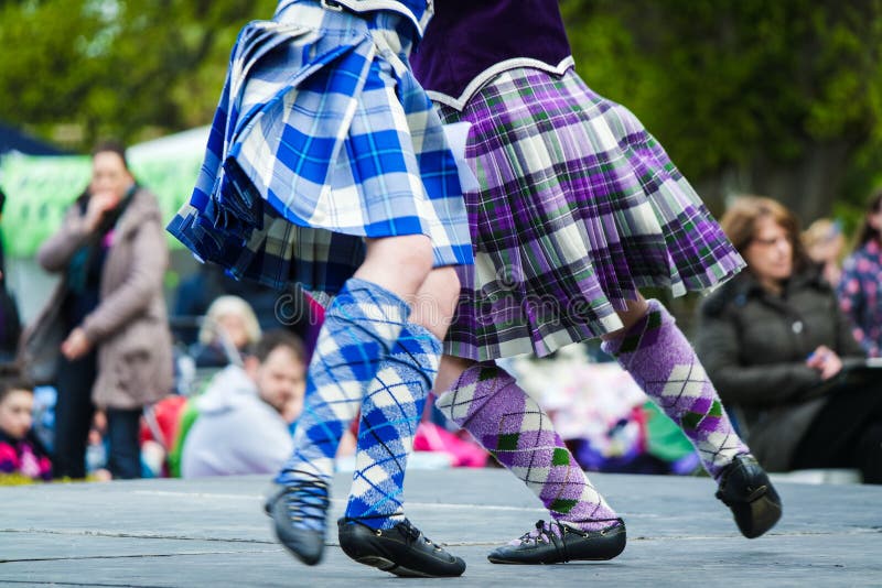 Traditional Scottish Highland Dancing in Kilts Stock Image - Image of ...