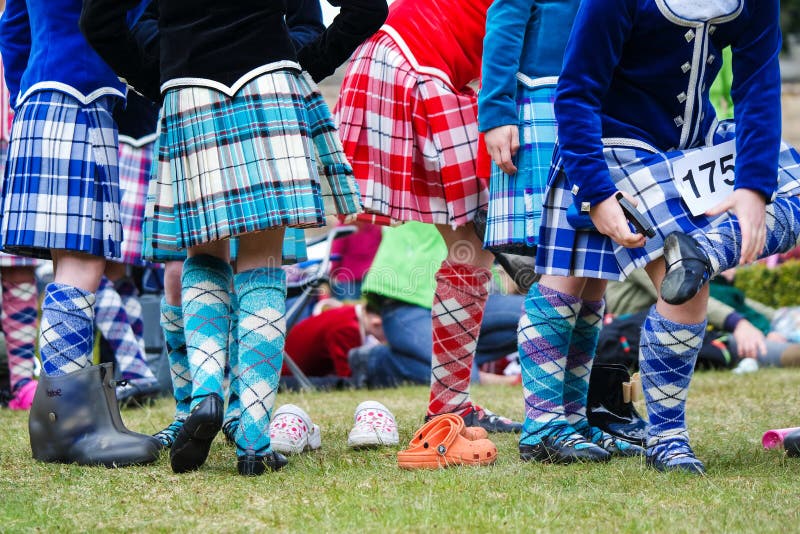 Traditional Scottish Highland Dancing in Kilts Stock Image - Image of ...