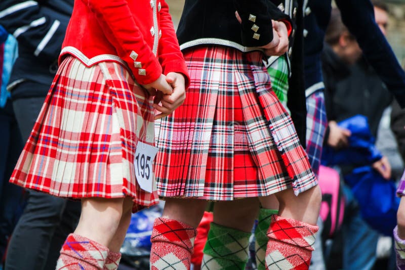 Traditional Scottish Highland Dancing in Kilts Stock Photo - Image of ...