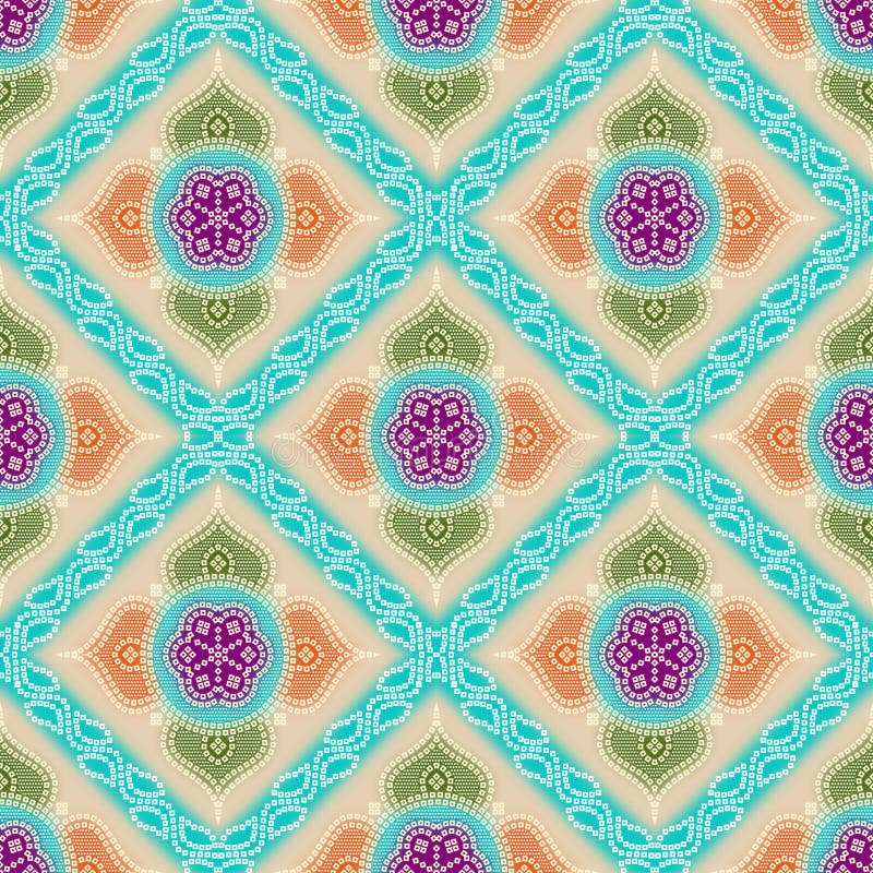 Traditional Seamless BANDHANI Patola Pattern Stock Illustration ...