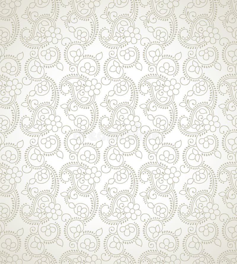 Traditional Seamless Floral Wallpaper Stock Vector - Illustration of ...