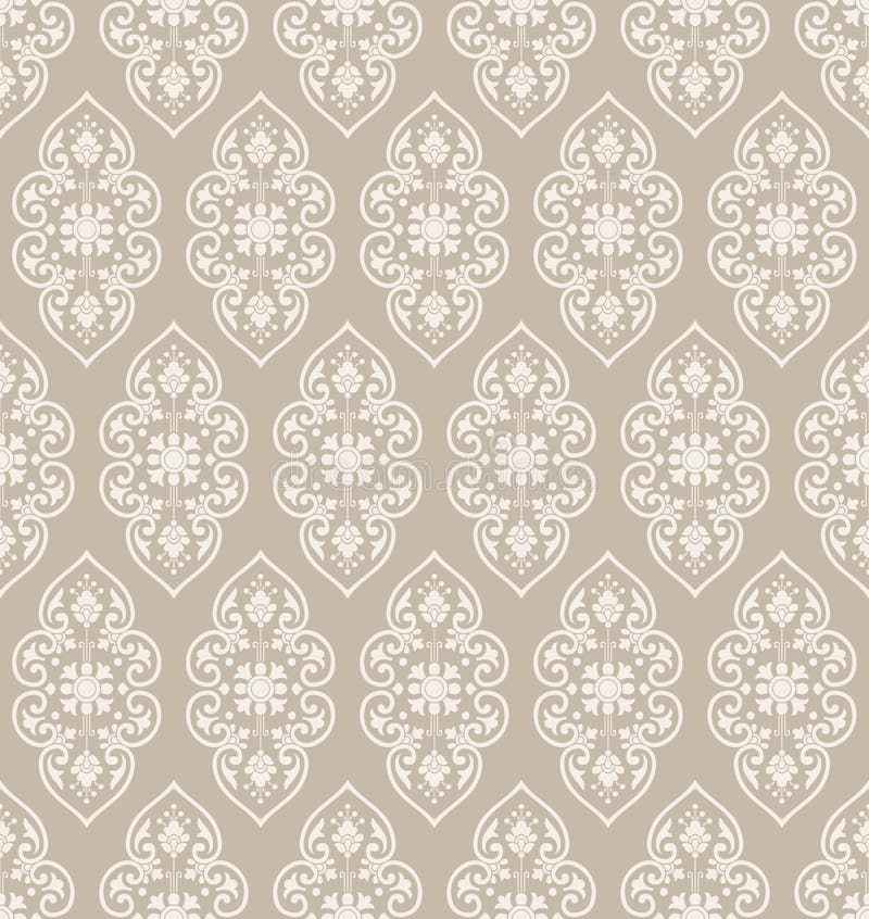 Traditional Seamless Wallpaper in Gold Stock Vector - Illustration of ...