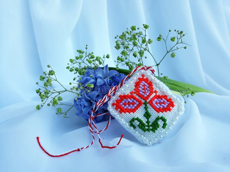 Traditional Romanian Sewing Pattern, Martisor. Stock Image - Image of ...