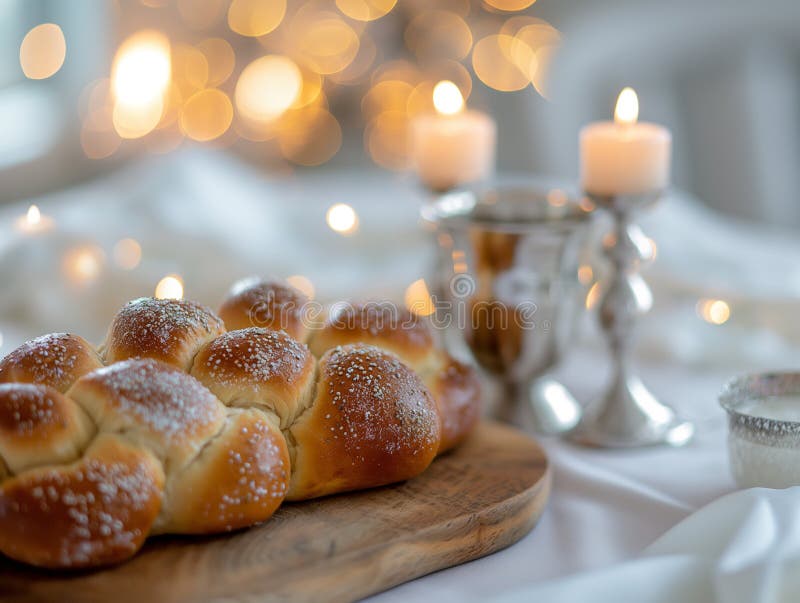 A Traditional Shabbat Table Setting Stock Photo - Image of ornate ...