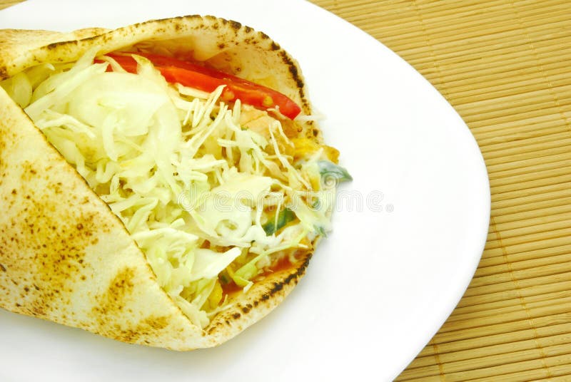 Traditional shaorma stock photo. Image of rings, salad - 16095894