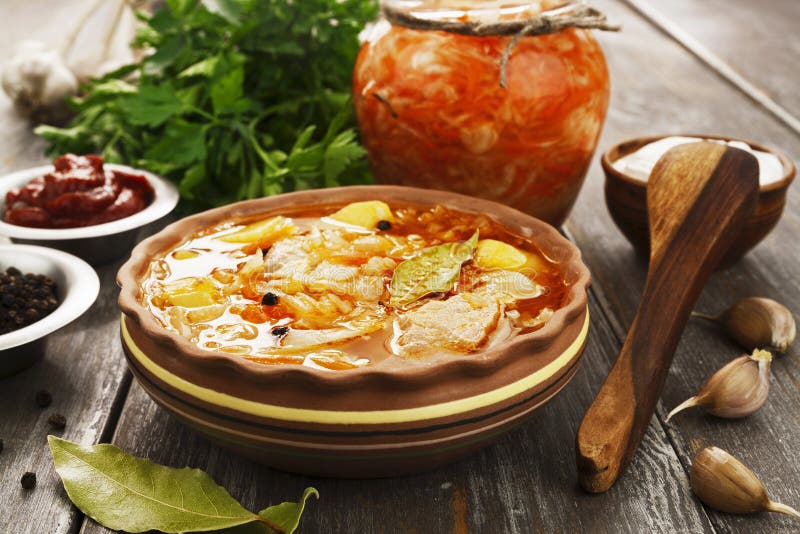 Traditional Shchi with Sauerkraut Stock Photo - Image of sauerkraut ...