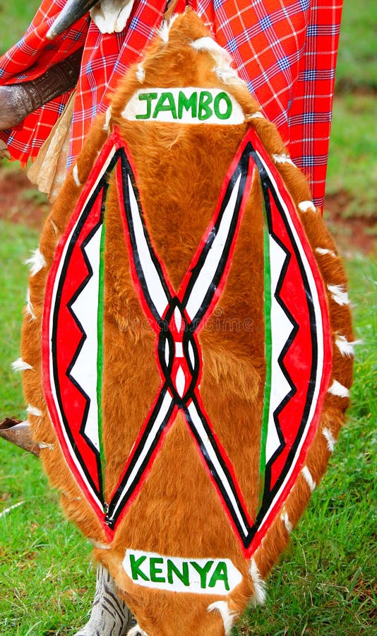 Traditional Shield of Masai Stock Photo - Image of combat, african: 9892378