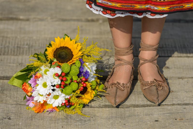 Traditional Shoe and Flowers Stock Image - Image of shoe, culture: 72510287