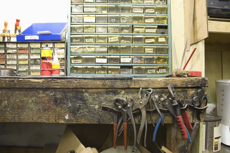 Traditional Shoemaker Workshop Stock Image - Image of closeup, work ...