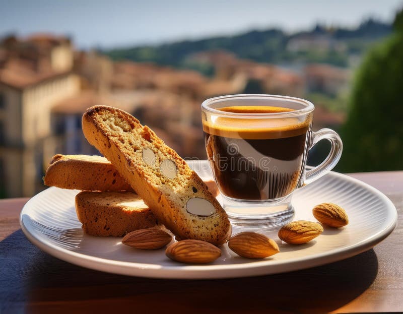 A Traditional Shot of Italian Espresso and Biscotti Stock Photo - Image ...