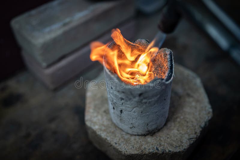 Traditional Silver Melting at Small Factory Stock Image - Image of ...