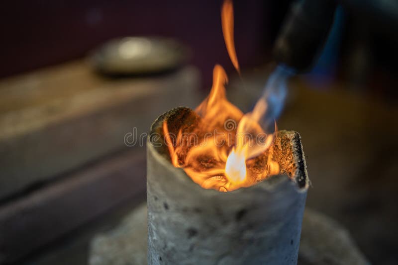 Traditional Silver Melting at Small Factory Stock Image - Image of ...