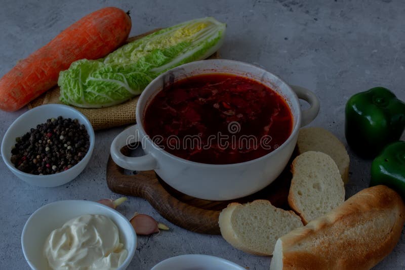 Traditional Slavic Borscht with Beetroot Stock Image - Image of food ...