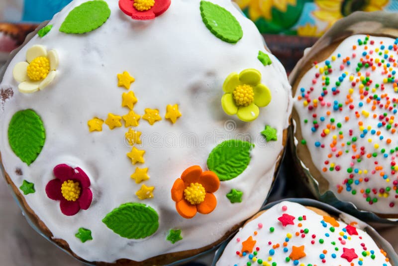 Traditional Slavic Easter Cake - Paska Stock Image - Image of homemade ...