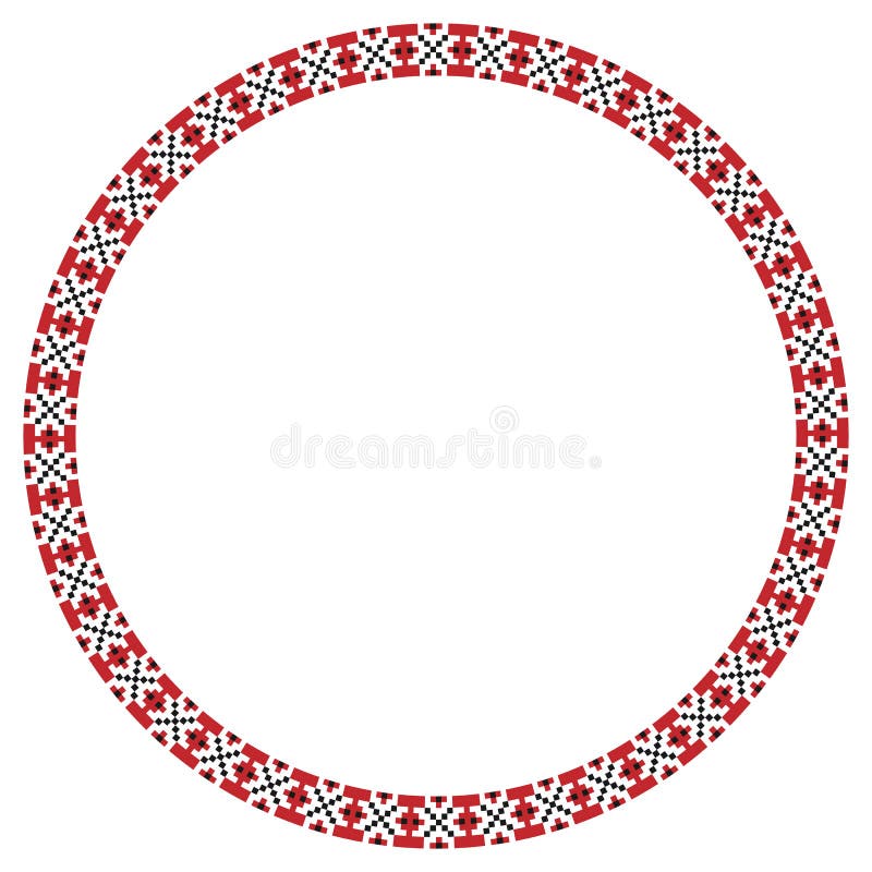 Traditional Slavic Round Embroidery Stock Vector - Illustration of ...
