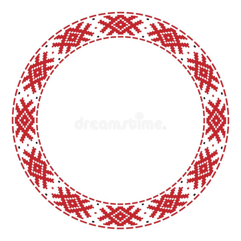 Traditional Slavic Round Embroidery Stock Vector - Illustration of ...