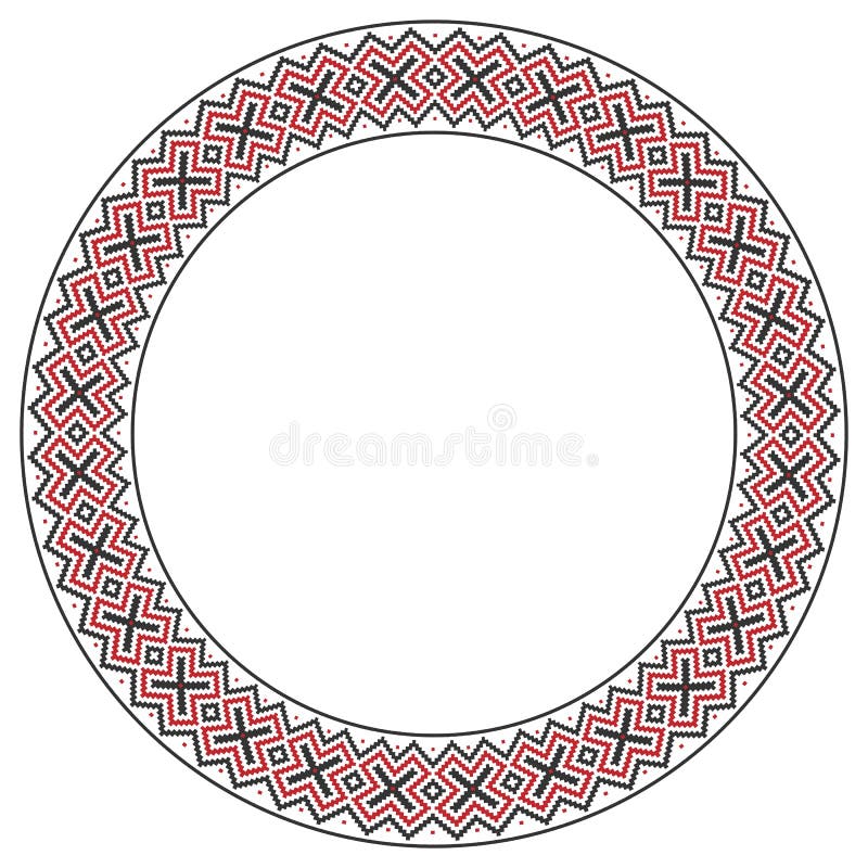 Traditional Slavic Round Embroidery Stock Vector - Illustration of ...