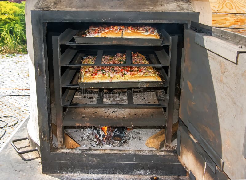 Traditional Slovak Pie Podpecnik. Made at Festivals Stock Photo - Image ...