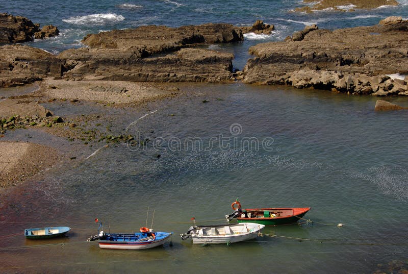 Traditional Small Fishing Boats Stock Photo - Image of industrial ...
