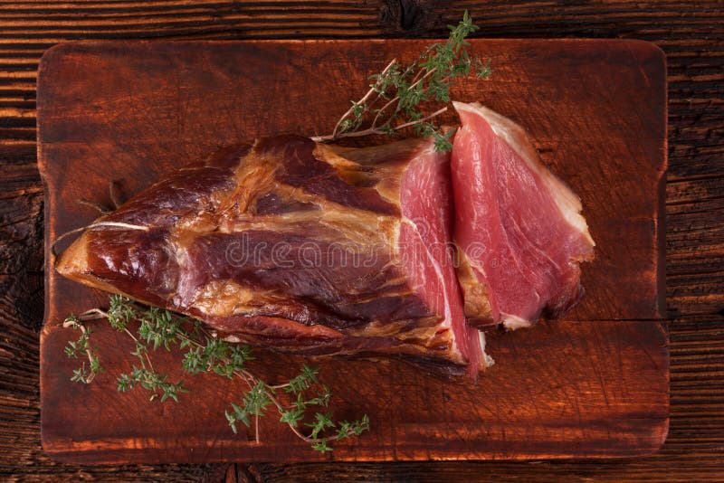 Traditional smoked meat. stock image. Image of gastronomy - 65863317